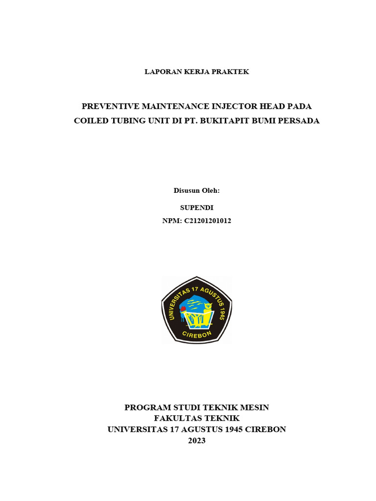 Pemeliharaan Injector Head CTU | PDF | Komputer