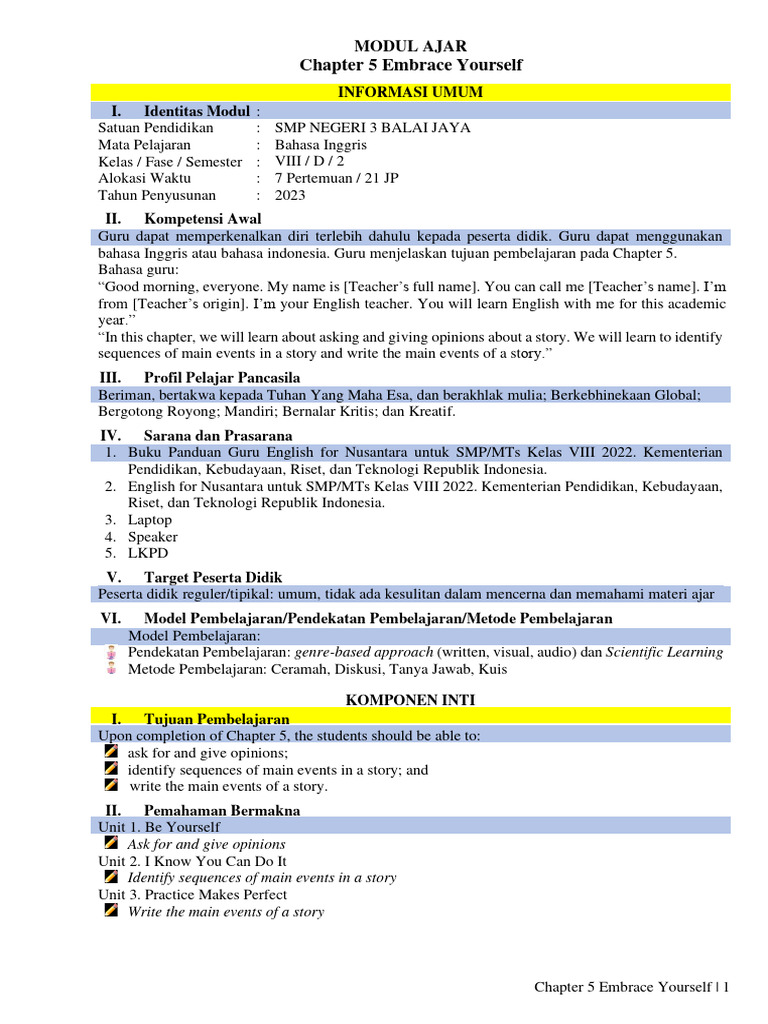 Chapter 5 Embrace Yourself Module Pdf Learning Behavior Modification