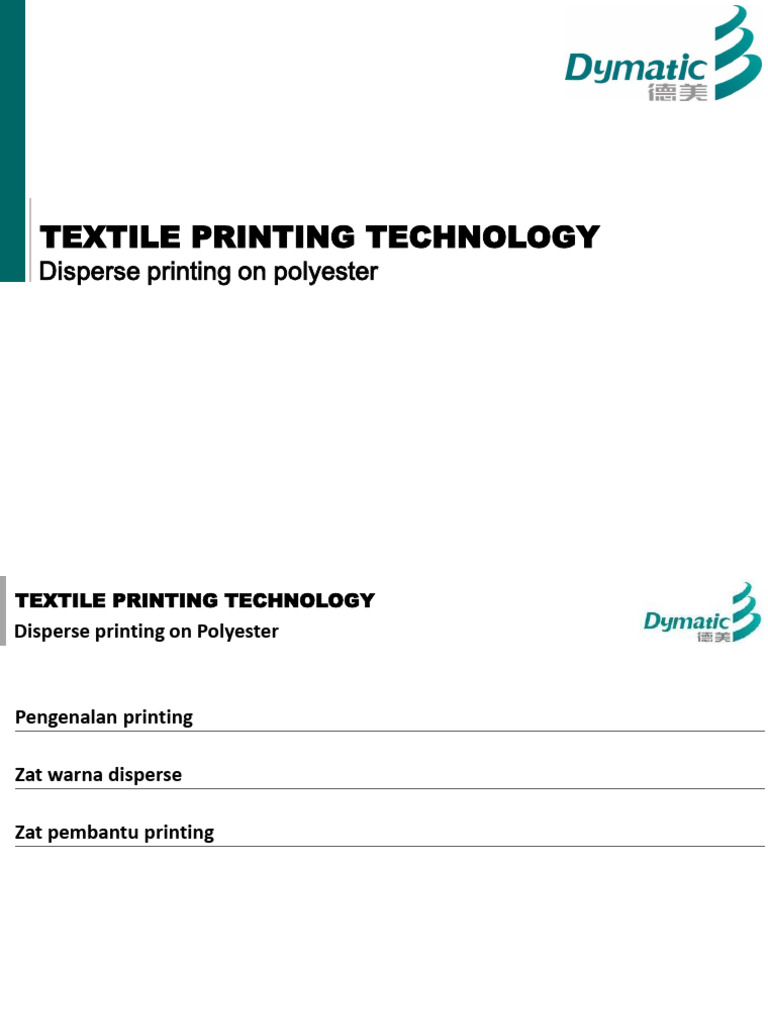 Disperse Printing Process | PDF | Textiles | Dye