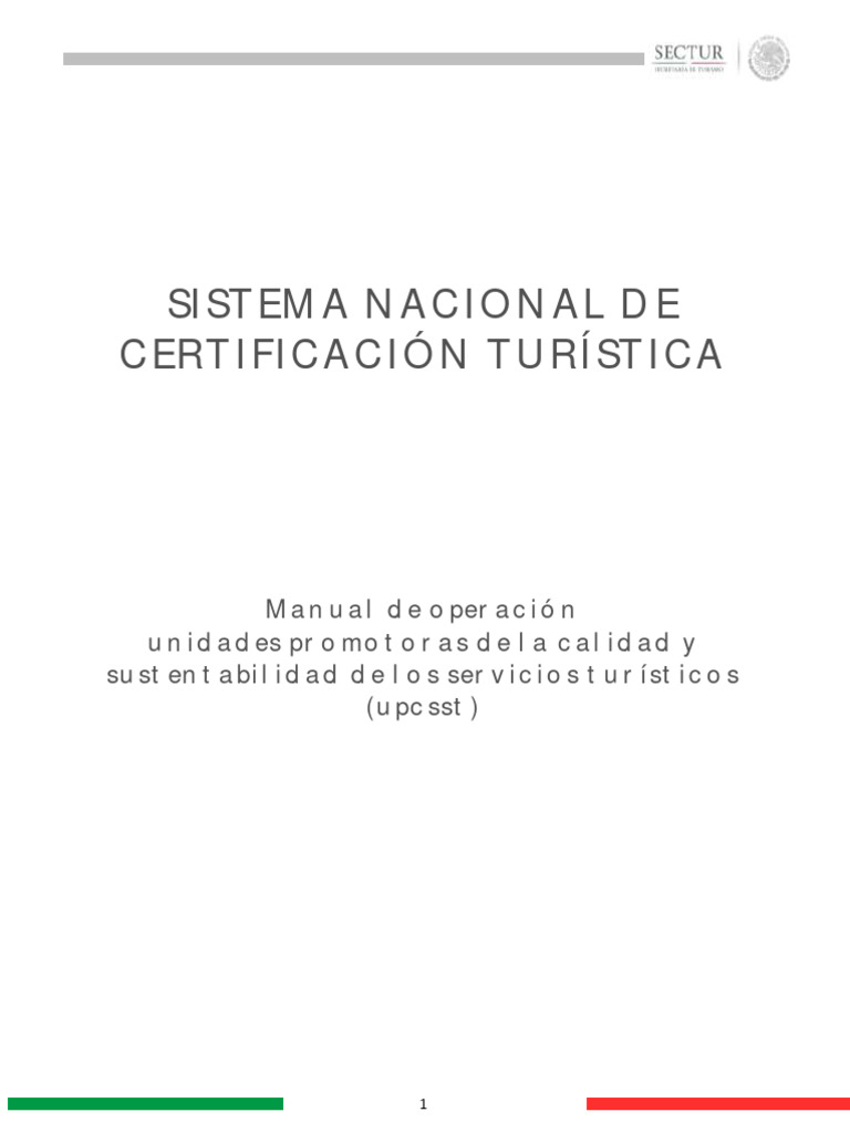 Manual de Operaci N de Las UPCSST | PDF | Evaluación | Turismo