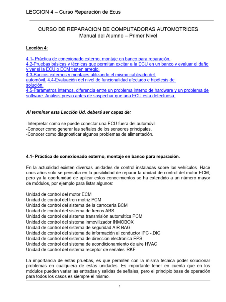 Leccion IV Curso Rep Ecus | PDF | Electrónica | Diodo emisor de luz