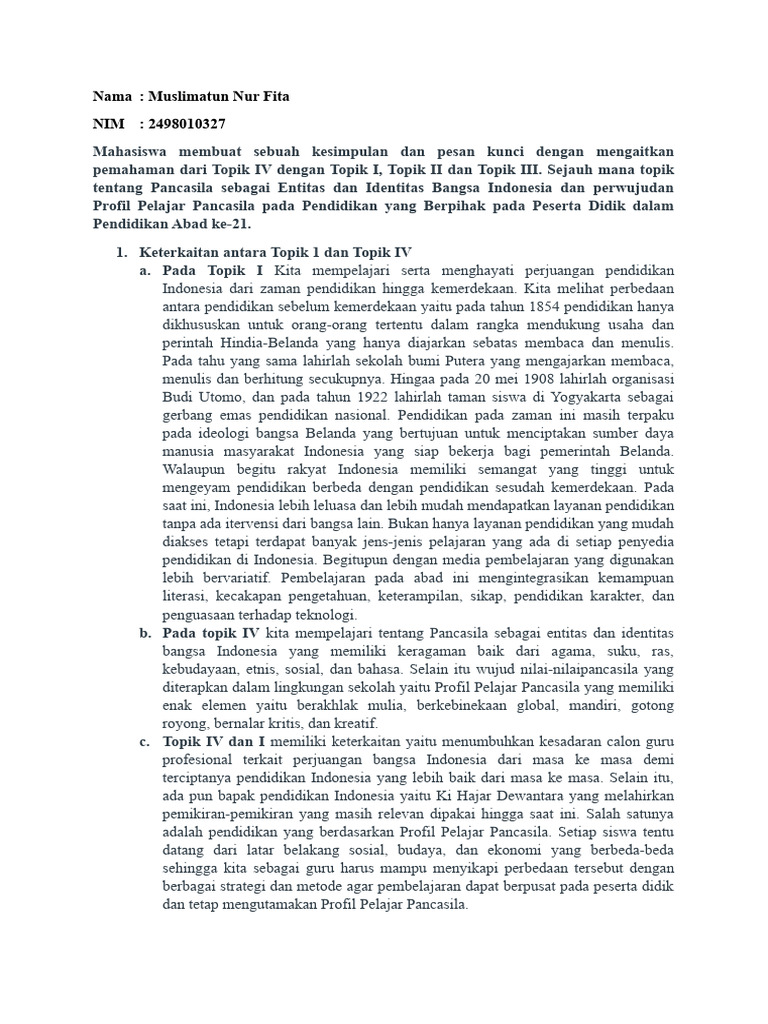 Koneksi Antar Materi - t4 - Fpi | PDF