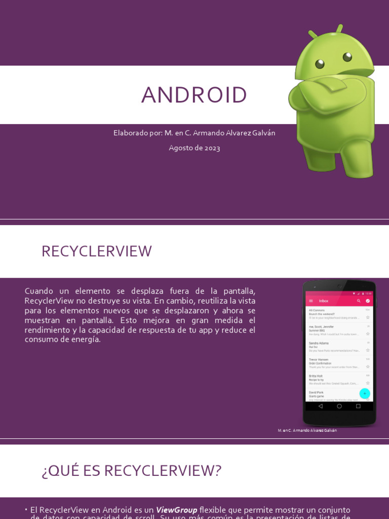 19 RecyclerView | PDF | Aplicación movil | Software
