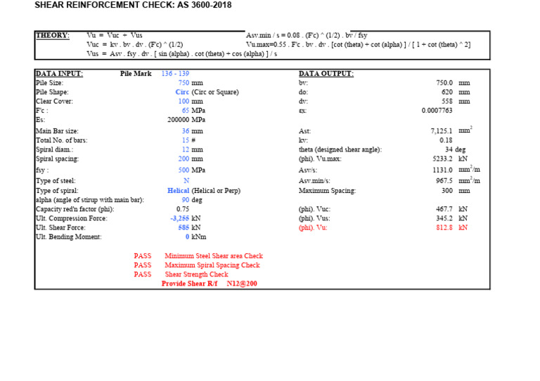 Concrete Shear Capacity Check - AS3600 | PDF | Materials | Applied And ...