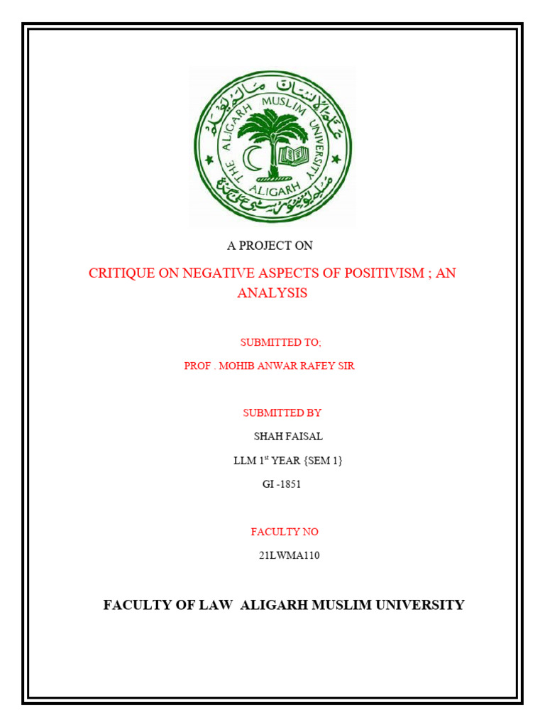 A Project On Legal Theory LLM 1st Sem | PDF | Positivism | Jurisprudence