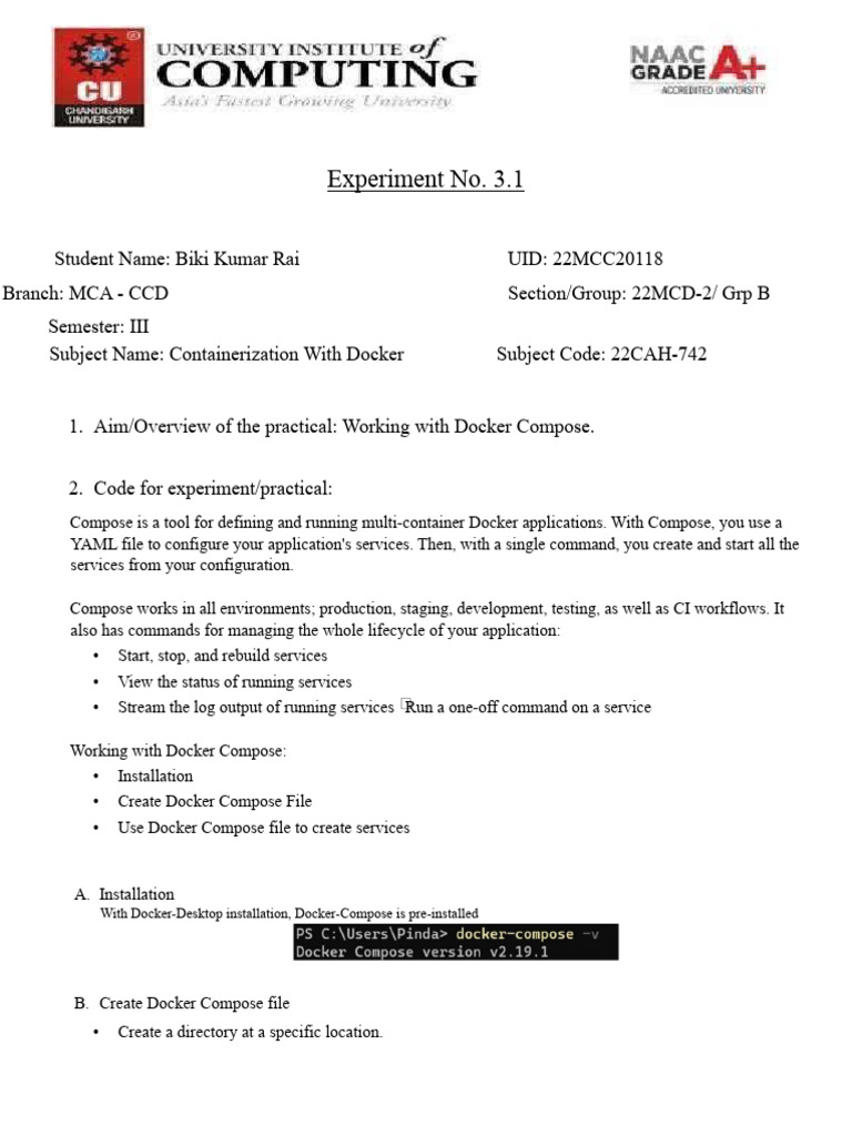 22mcc20125 Anshuman Docker 3.1 | PDF