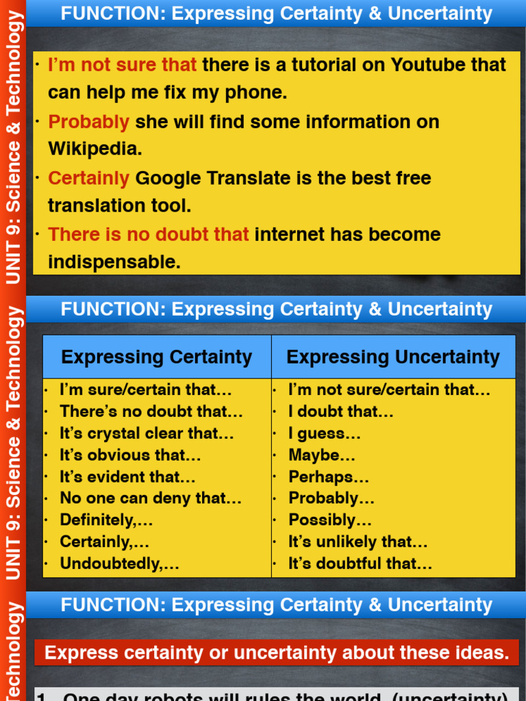 Certainty and Uncertainty | PDF