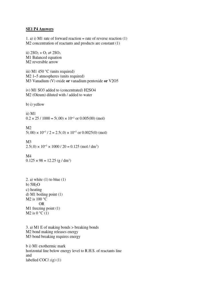 SE1 Chemistry MidYearExam2022 P4 A | PDF | Reaction Rate | Chemical ...