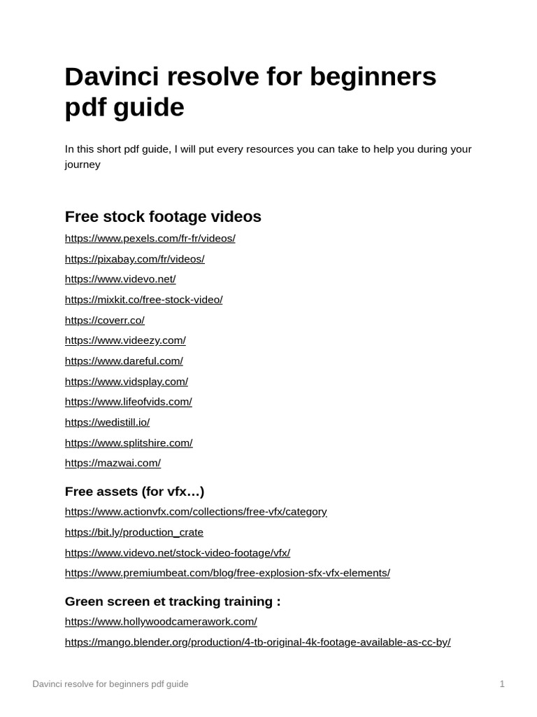 Beginner's Guide to DaVinci Resolve | PDF | Computers