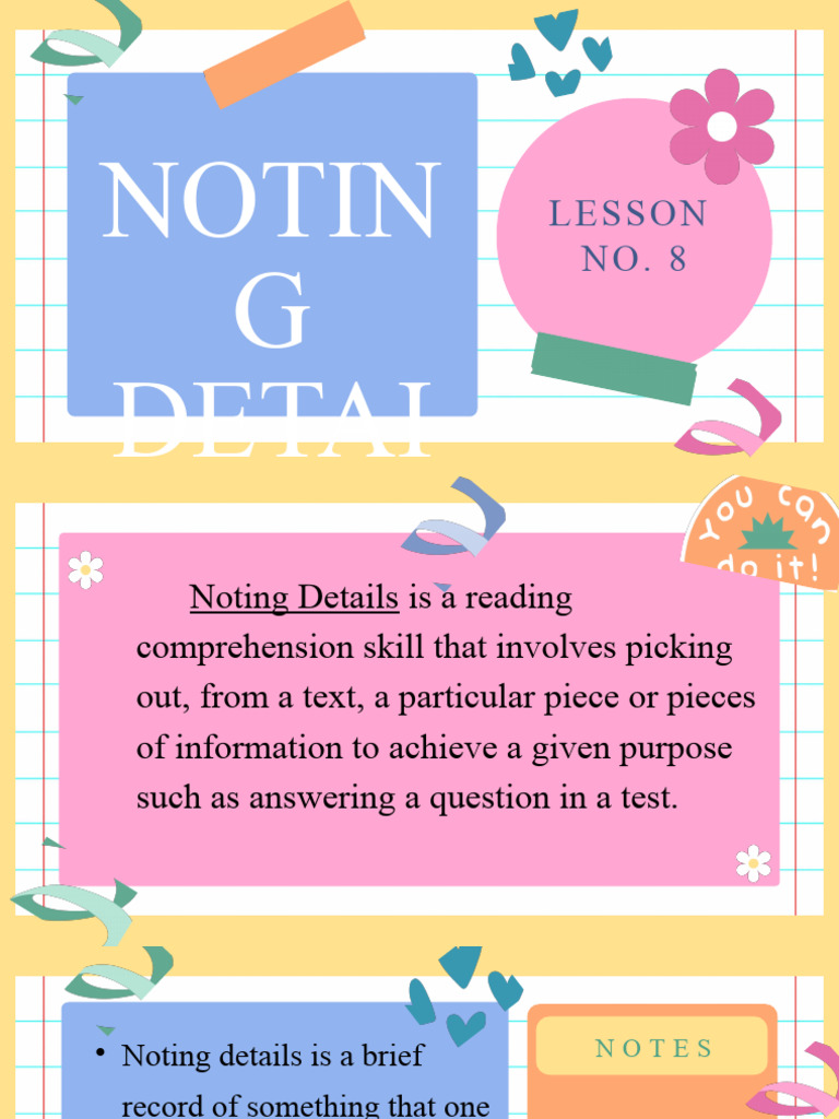 Noting Details | Download Free PDF | Grammatical Tense | Verb