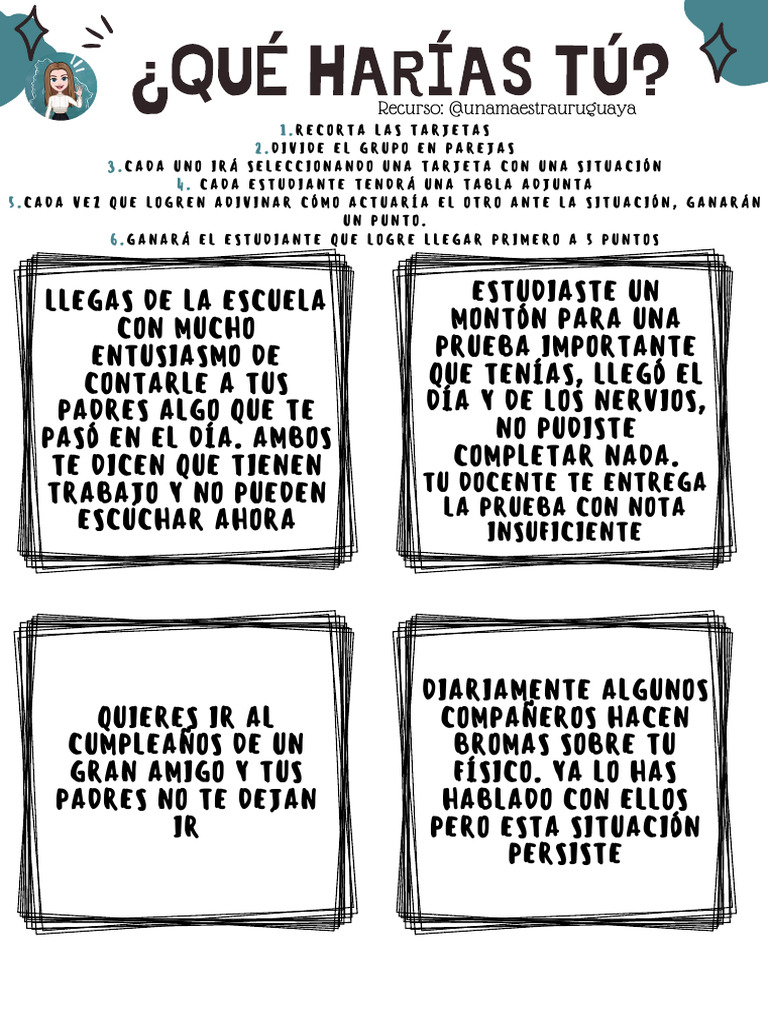 Juego de Tarjetas para Desarrollar Empatía | PDF