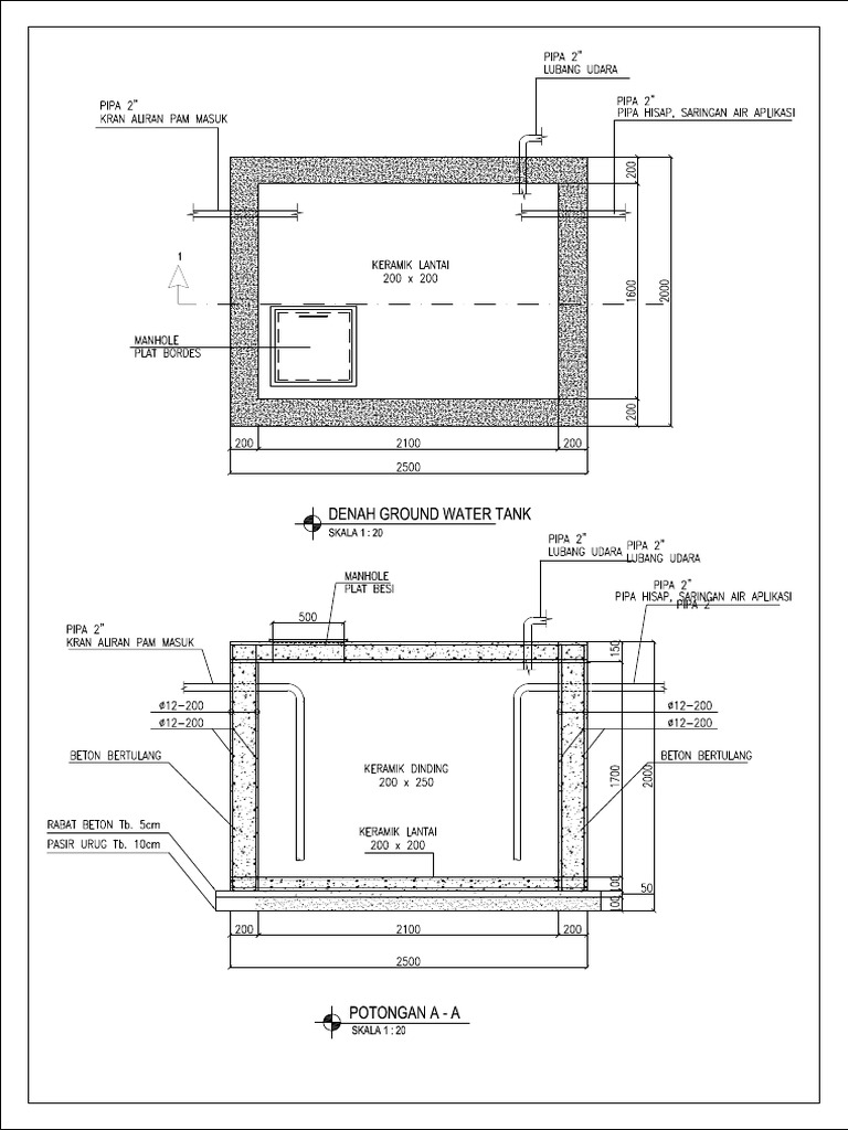 Detail Ground Water Tank-Model | PDF