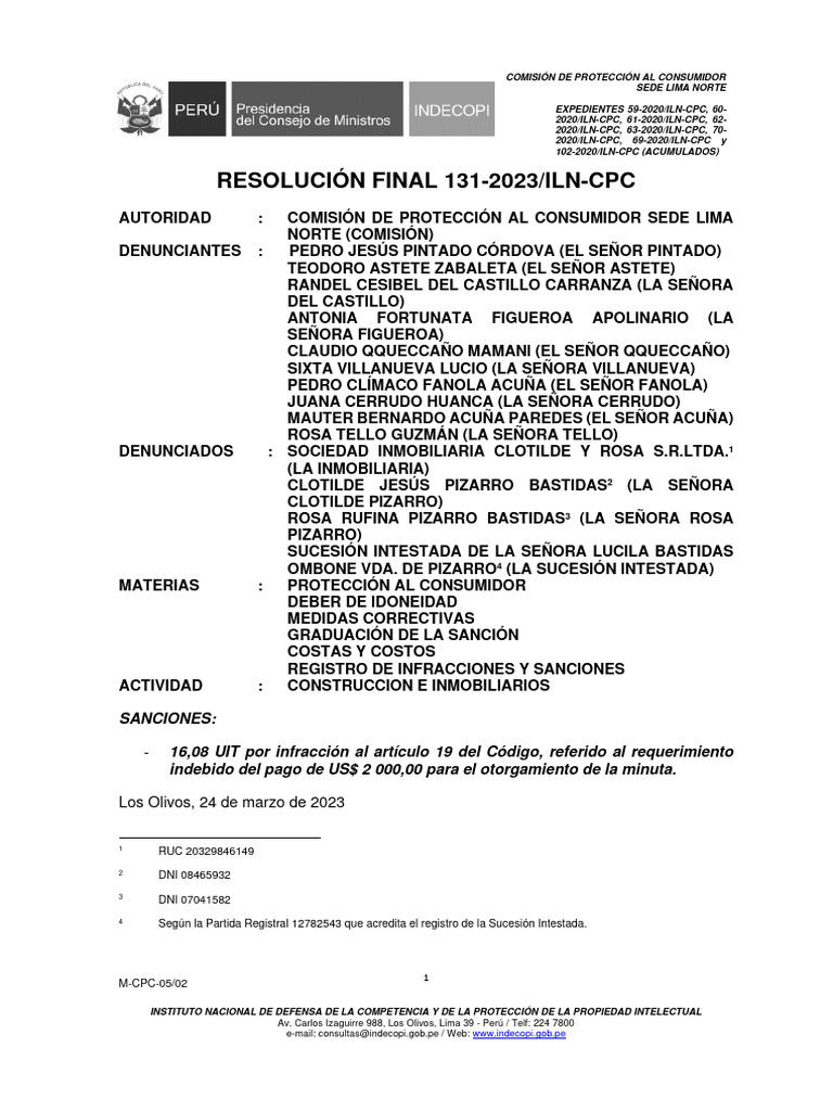 Resolución Final 131-2023:iln-Cpc | PDF | Jurisdicción | Protección al ...