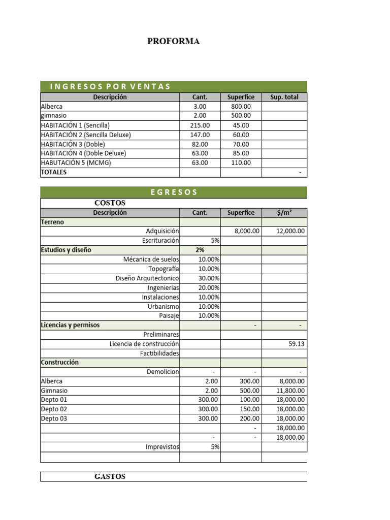 Proforma Base Viv | PDF