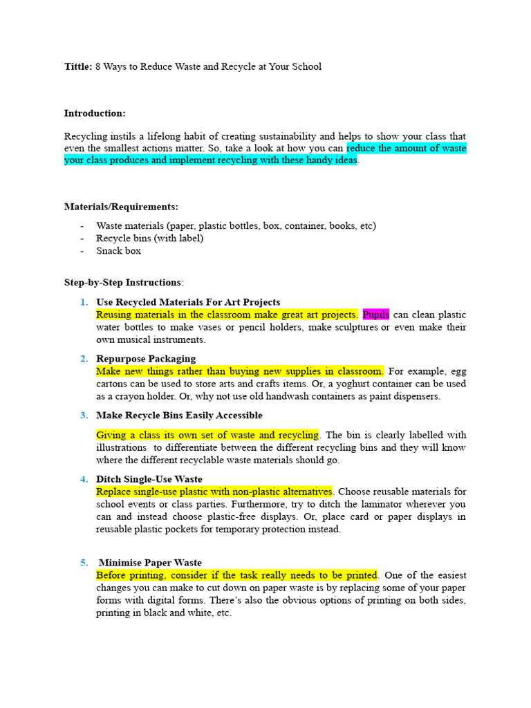 General Instructions | PDF | Waste Management | Waste