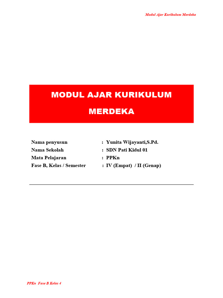 Modul Ajar PPKN Unit IV | PDF