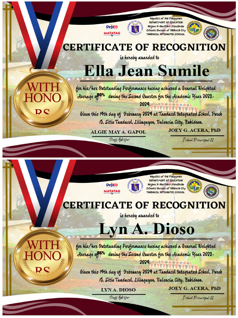 2ND Quarter Certificate of Recognition | PDF