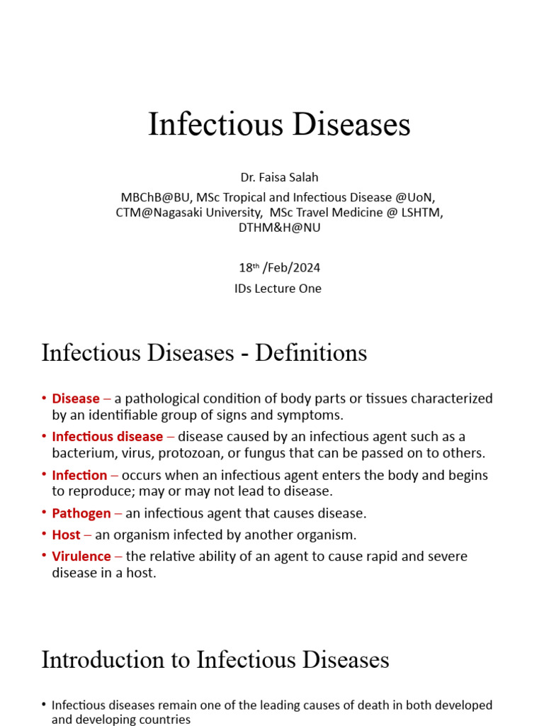 Introduction to Infectious Diseases | PDF | Infection | Pathogen