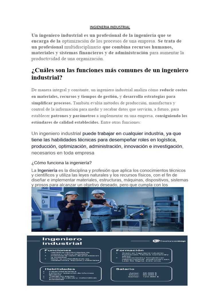 Ingieneria Industrial Pdf Ingeniería Industrial Ingeniería