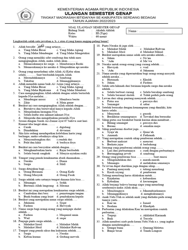 Perbuatan Kan'an dan Akhlak Tercela | PDF