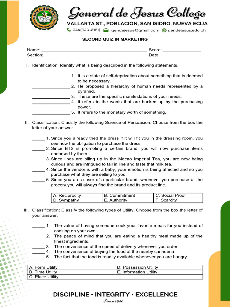 Second Quiz in Marketing | PDF | Brand | Business Process