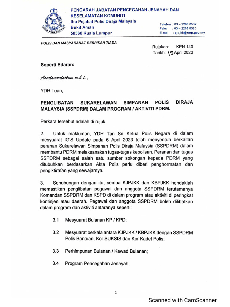 Penglibatan SSPDRM Dalam Aktiviti PDRM | PDF