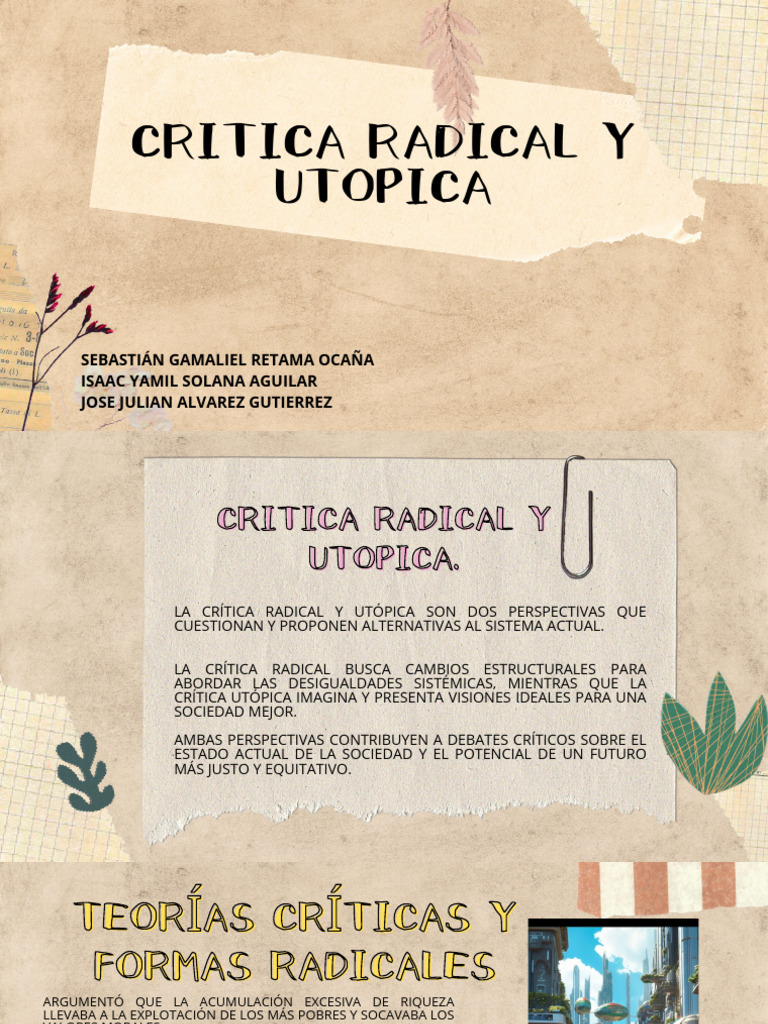 Critica Radical y Utopica | PDF | utopía | Libertarismo