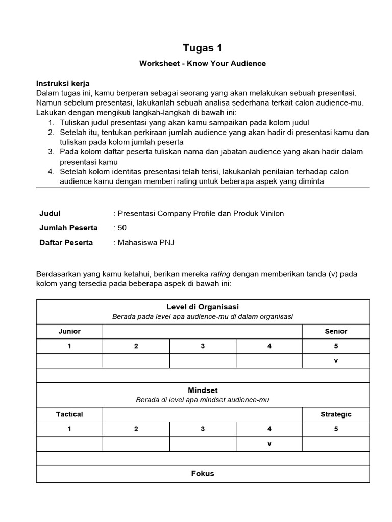 Worksheet - Know Your Audience | PDF