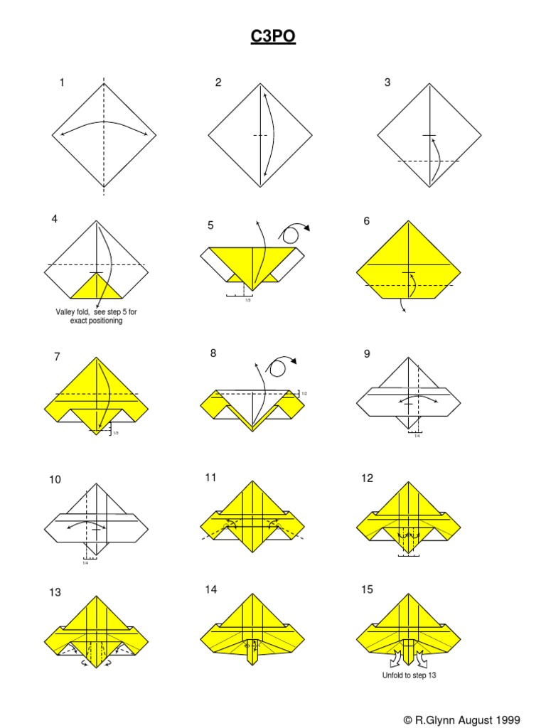 Origami - C3PO | PDF | Paper Folding | Paper Art