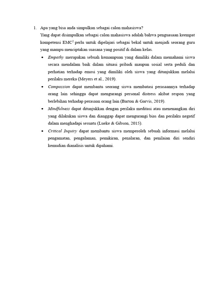 Kesimpulan Kompetensi EMC2 untuk Mahasiswa | PDF