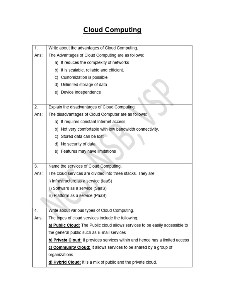Cloud Computing Notes | PDF | Cloud Computing | I Cloud