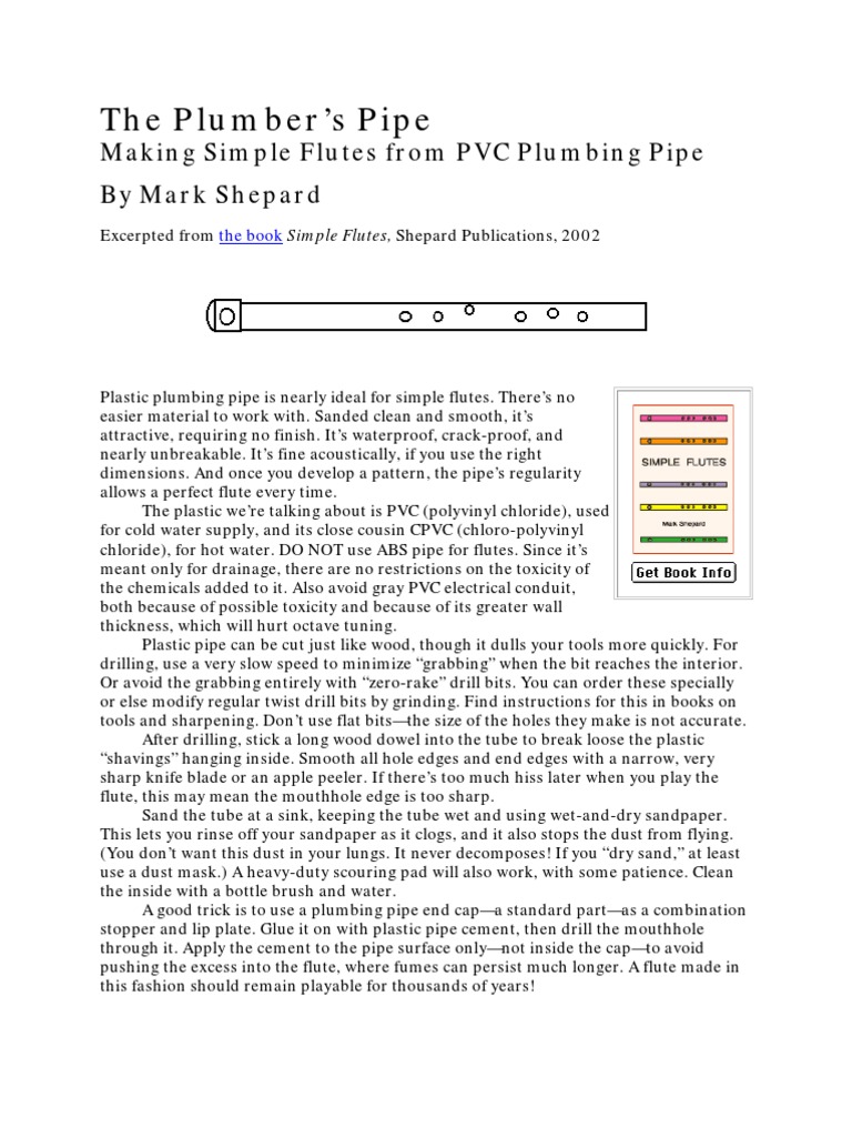 How To Make and Play A PVC Flute | PDF | Plumbing | Flute