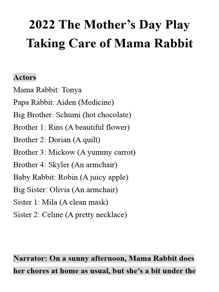 Mama Rabbit | PDF
