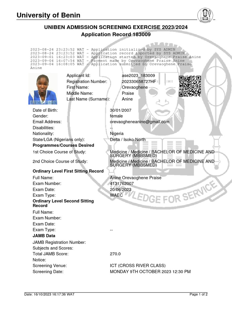 Application Slip Pdf Educational Stages