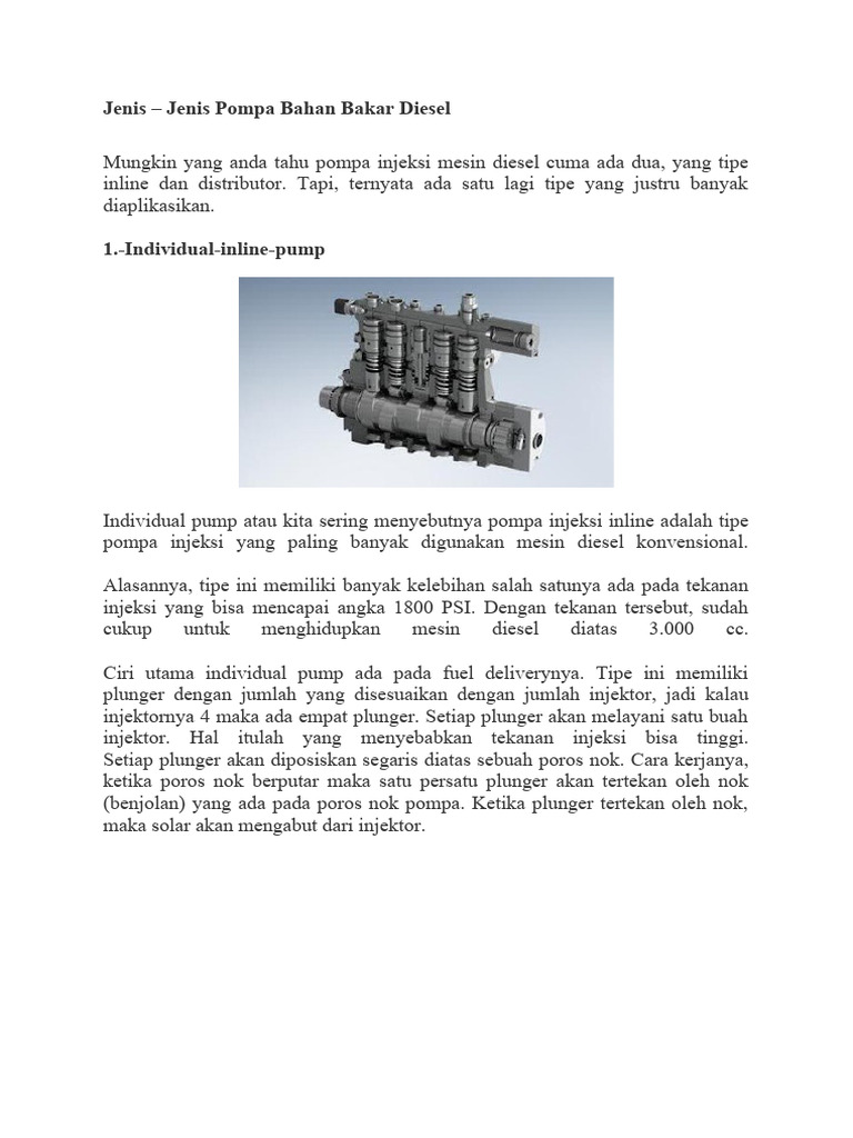 Jenis Jenis Pompa Injeksi-1 | PDF