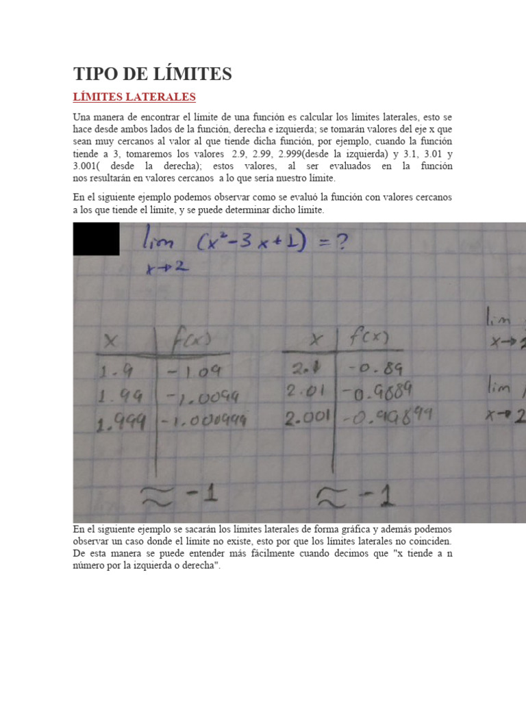 Límites Laterales y Trigonométricos | PDF | Función (Matemáticas ...
