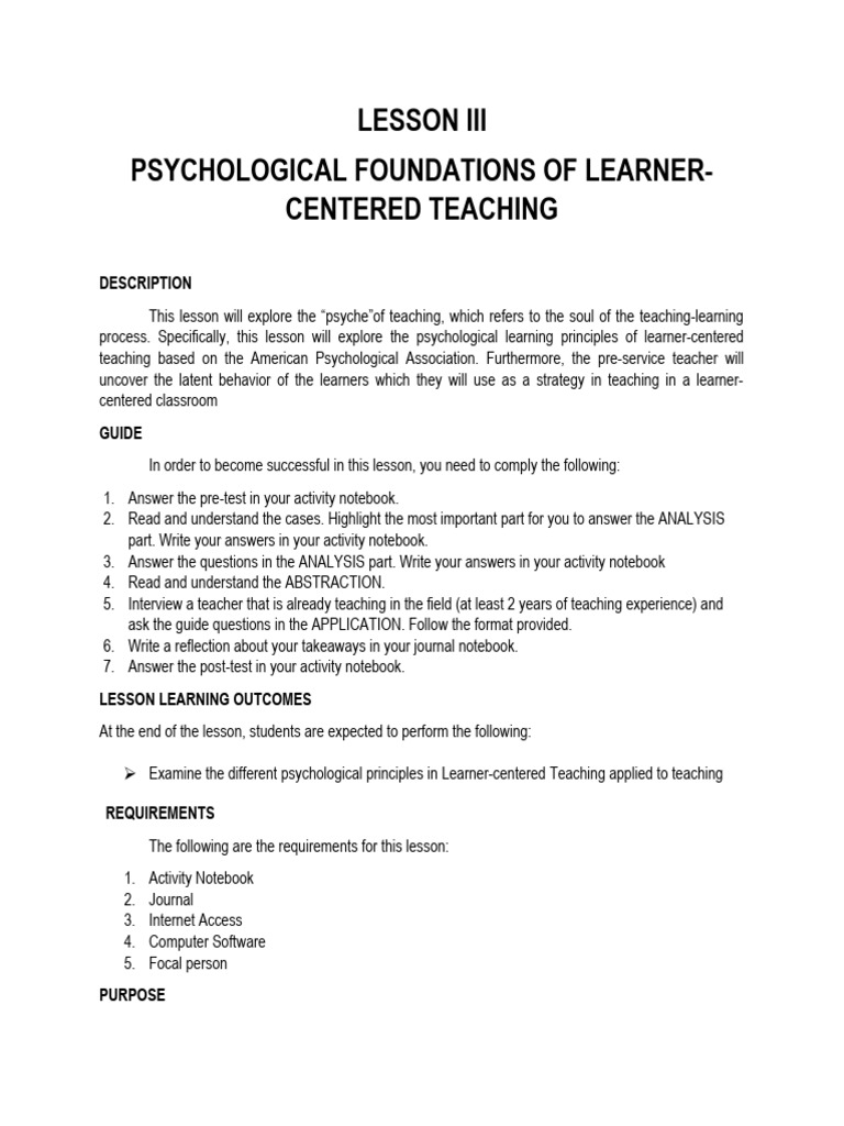Module 1 Lesson 3 | PDF | Learning | Metacognition