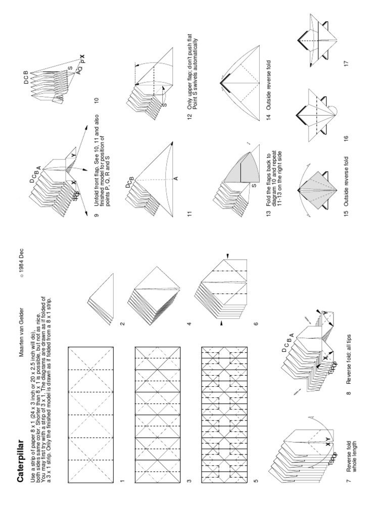 Origami - Caterpillar | PDF | Paper Folding | Paper Art