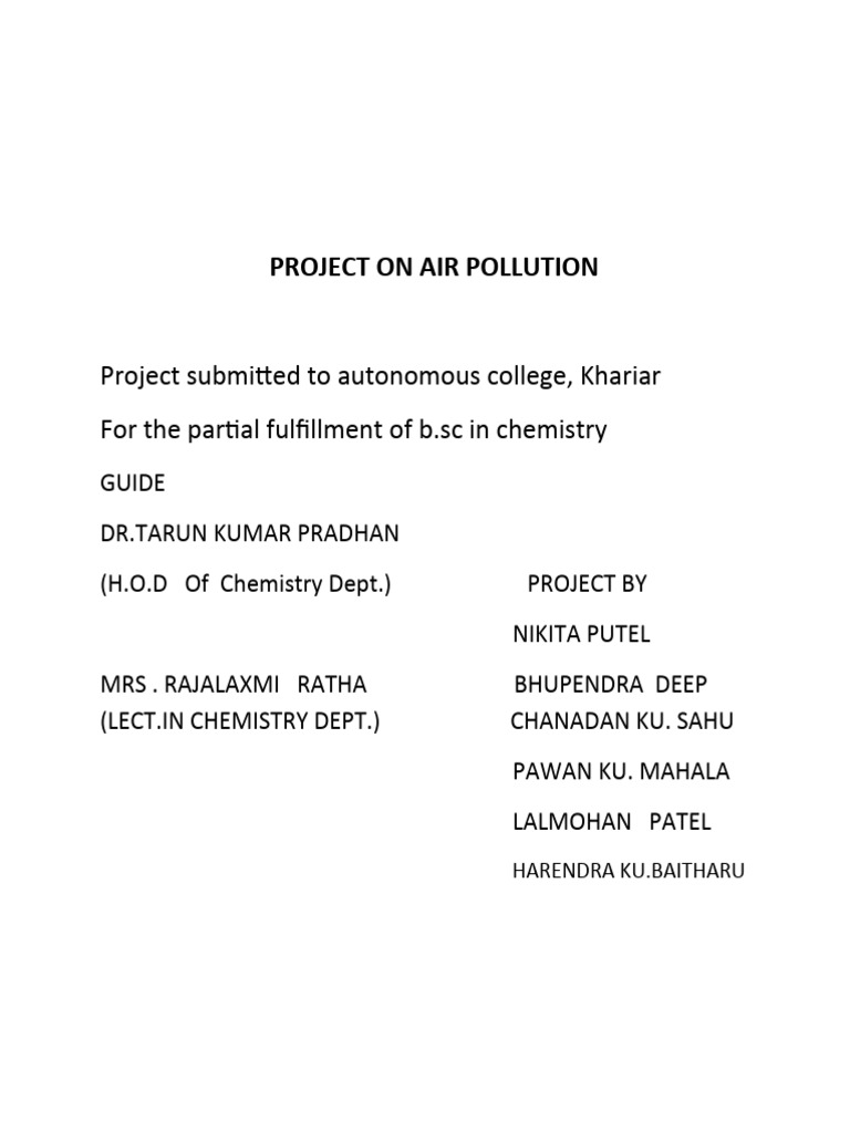 Air Pollution Project Report | PDF | Technology & Engineering