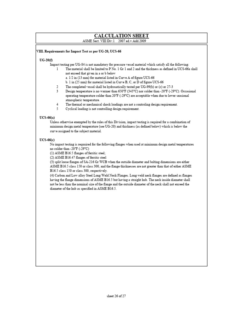 Calculation Sheet | PDF