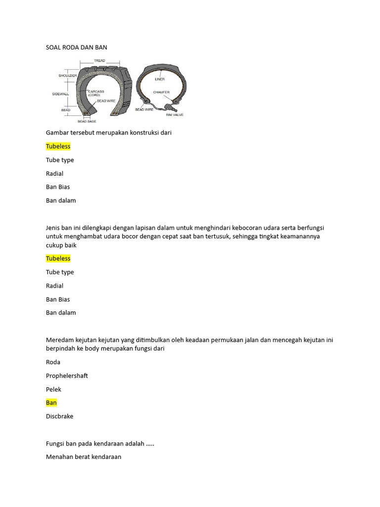 Soal Roda Dan Ban | PDF