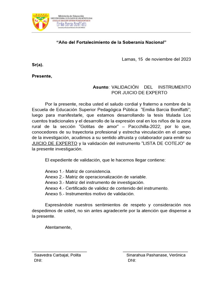 Validacion Del Instrumento Por Juicio de Experto | PDF | Validez ... Validacion Del Instrumento Por Juicio de Experto | PDF | Validez ...
