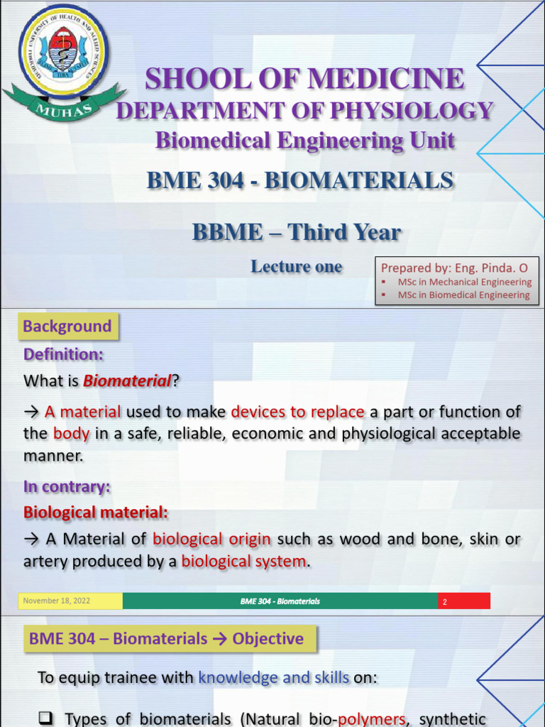 Biomaterials Course Overview | PDF | Biomaterial | Materials Science