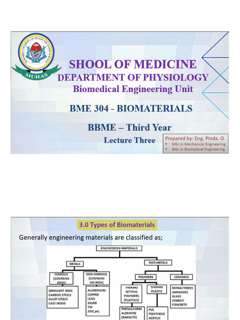Biomaterials Lecture: Metals & Alloys | PDF | Titanium | Metals