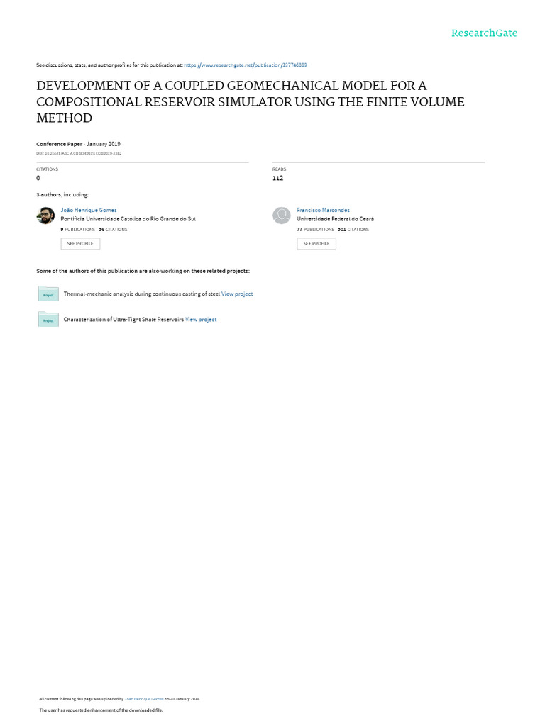 Development of A Coupled Geomechanical Model | PDF | Petroleum ...