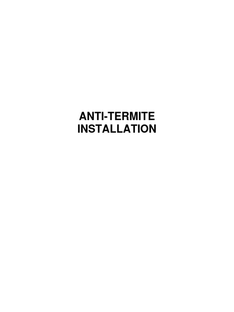 Anti-Termite Installation | PDF | Concrete | Stainless Steel