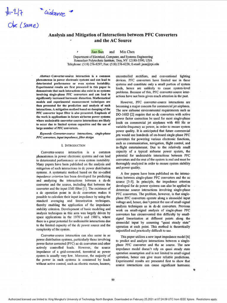 Analysis and Mitigation of Interactions Between PFC Converters and The AC Source | Download Free ...