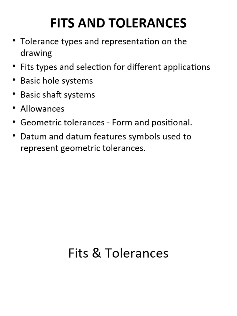 Fits and Tolerances | PDF | Engineering Tolerance | Metalworking
