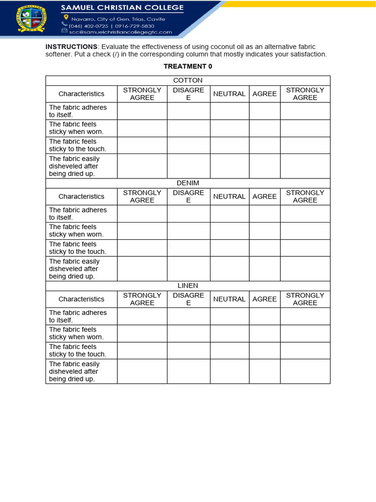 Survey Static Cling 1 | PDF | Linens | Textiles