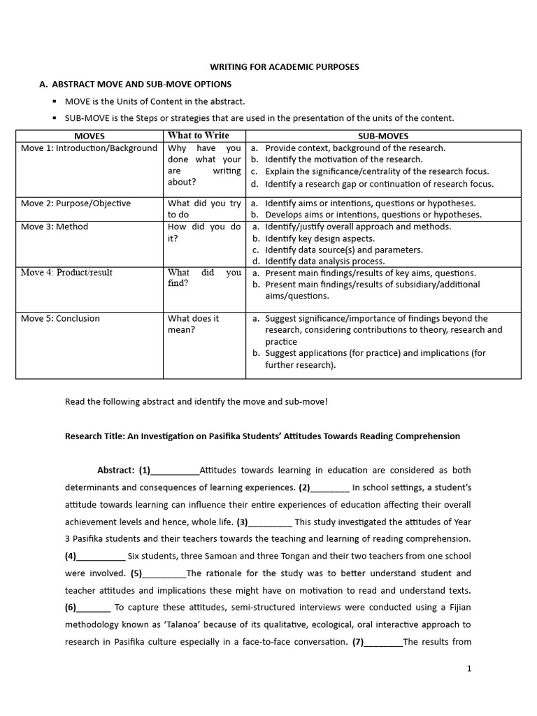 Academic Abstract Writing Guide | PDF | Reading Comprehension | Teachers